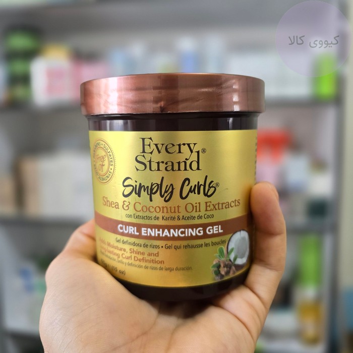 ژل تقویت کننده شی و روغن نارگیل اوری استرند Every Strand مخصوص موهای فر فروشگاه کیووی کالا